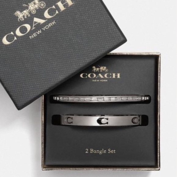 Coach | Jewelry | Boxed Coach Signature Silver Bangles | Poshmark